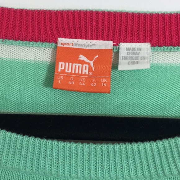 Puma | Sweaters | Puma Striped Golf Sweater Sz L | Poshmark